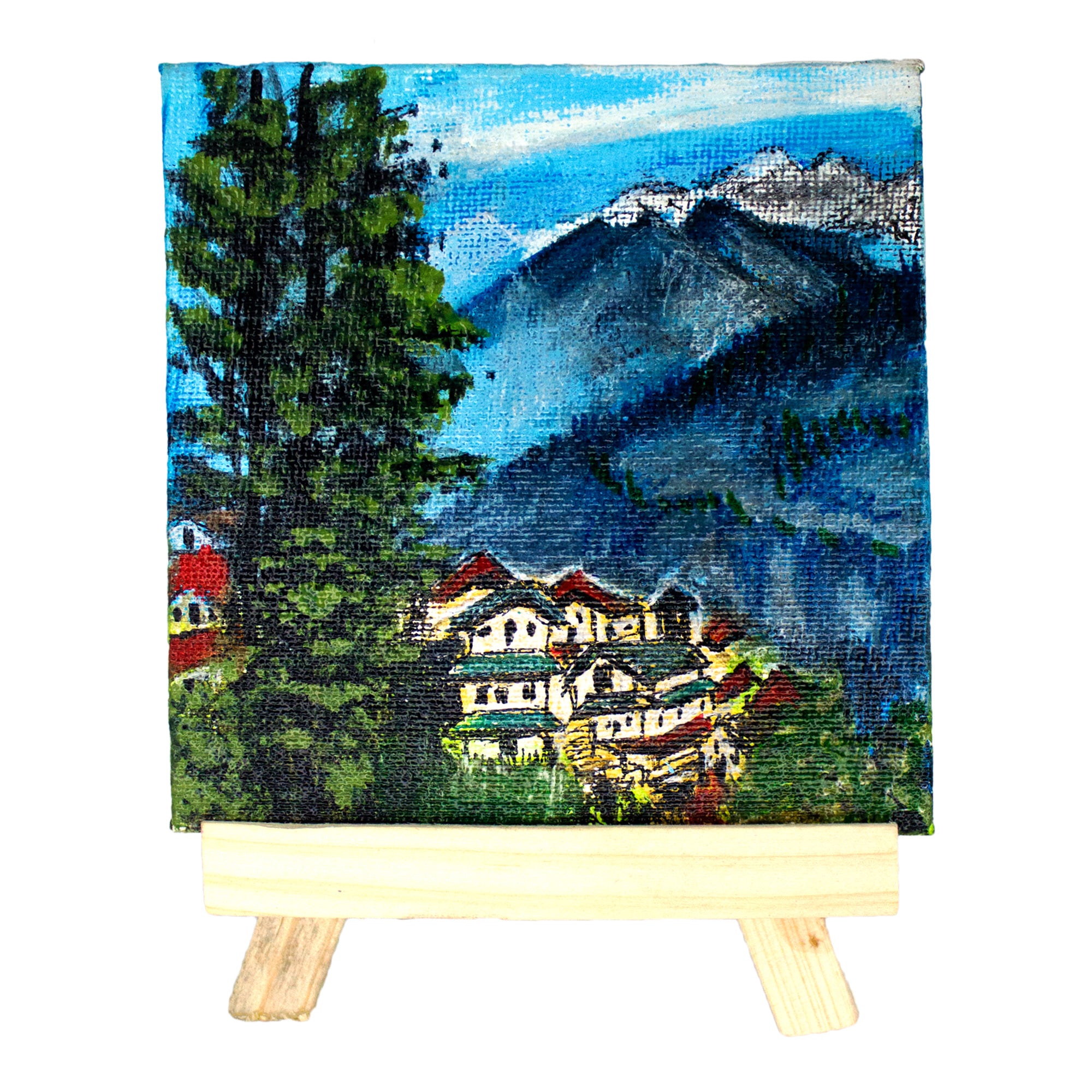 Neha Rajan Artworks Original Handmade Scenery Mountain Painting Hand ...